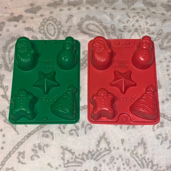 Jell-O | Kitchen | Lot Of 2 Jello Jigglers Plastic Molds Happy Holidays ...